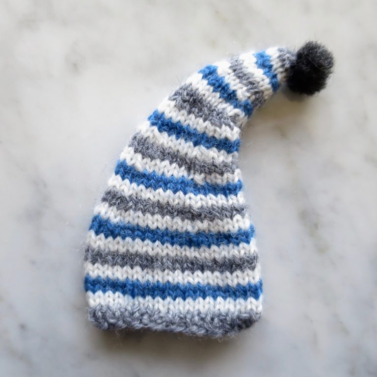 Just Crafty Enough – Wee Winter Woolens KAL: Wee Striped Stocking Cap
